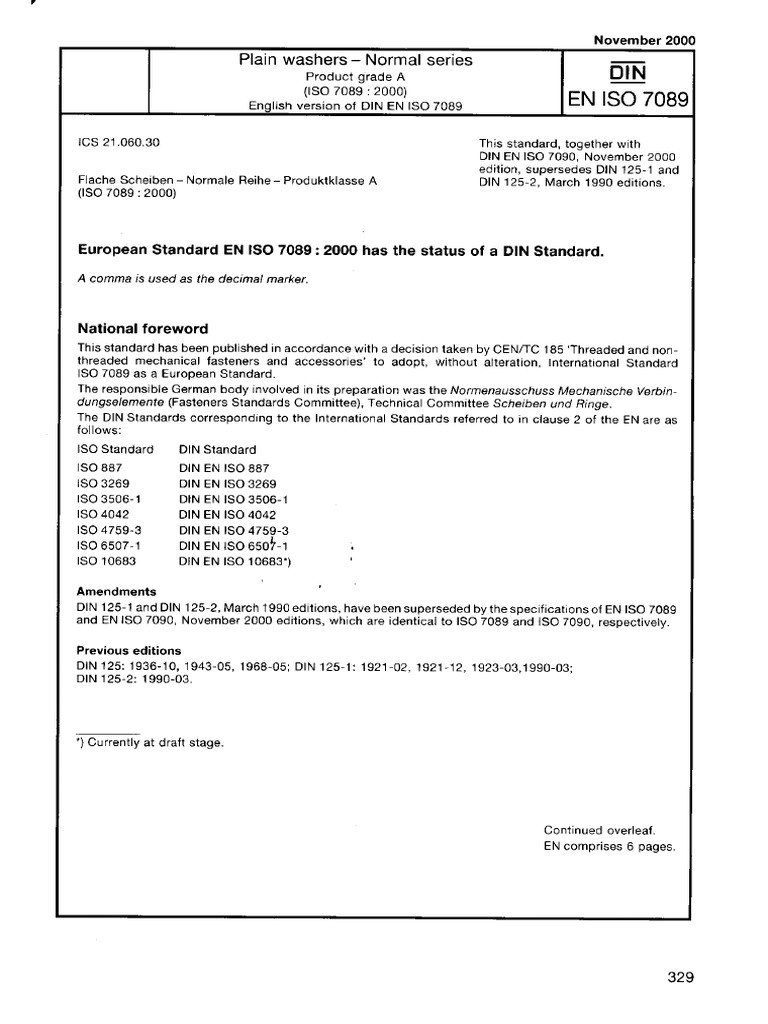 Din125 Din en Iso 7089 PDF | PDF