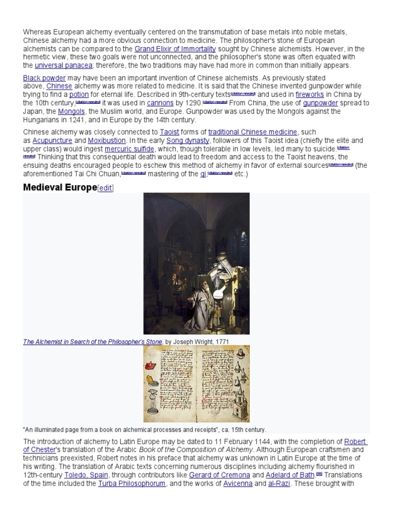 Medieval Europe: The Alchemist in Search of The Philosopher's Stone ...