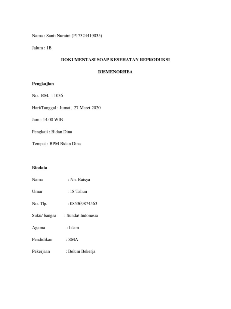 Dokumentasi Contoh Soap Kespro | PDF
