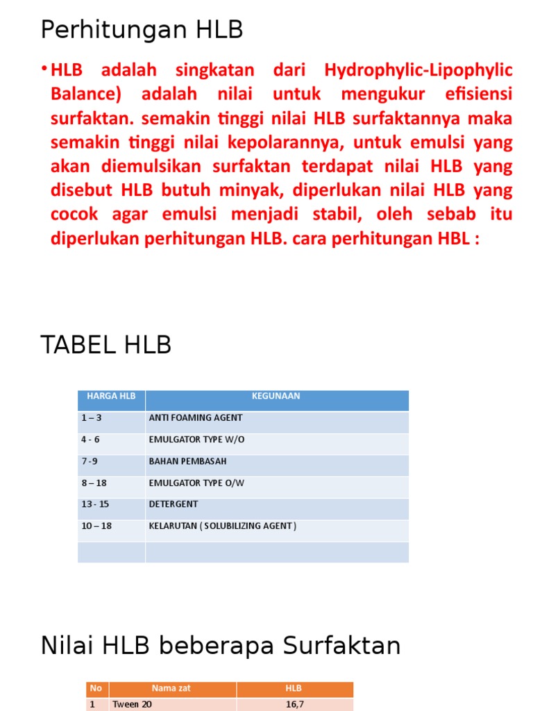Perhitungan HLB | PDF