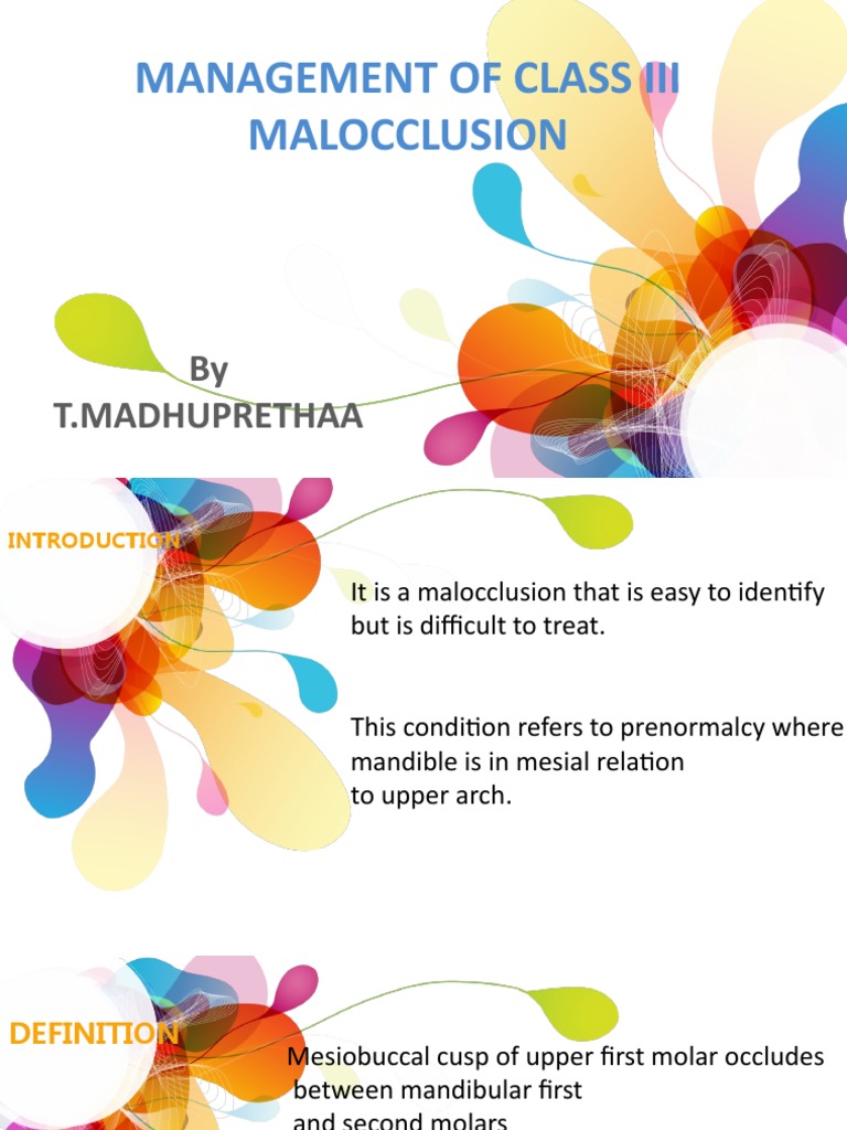 Management of Class Iii Malocclusion: by T.Madhuprethaa | PDF | Animal ...
