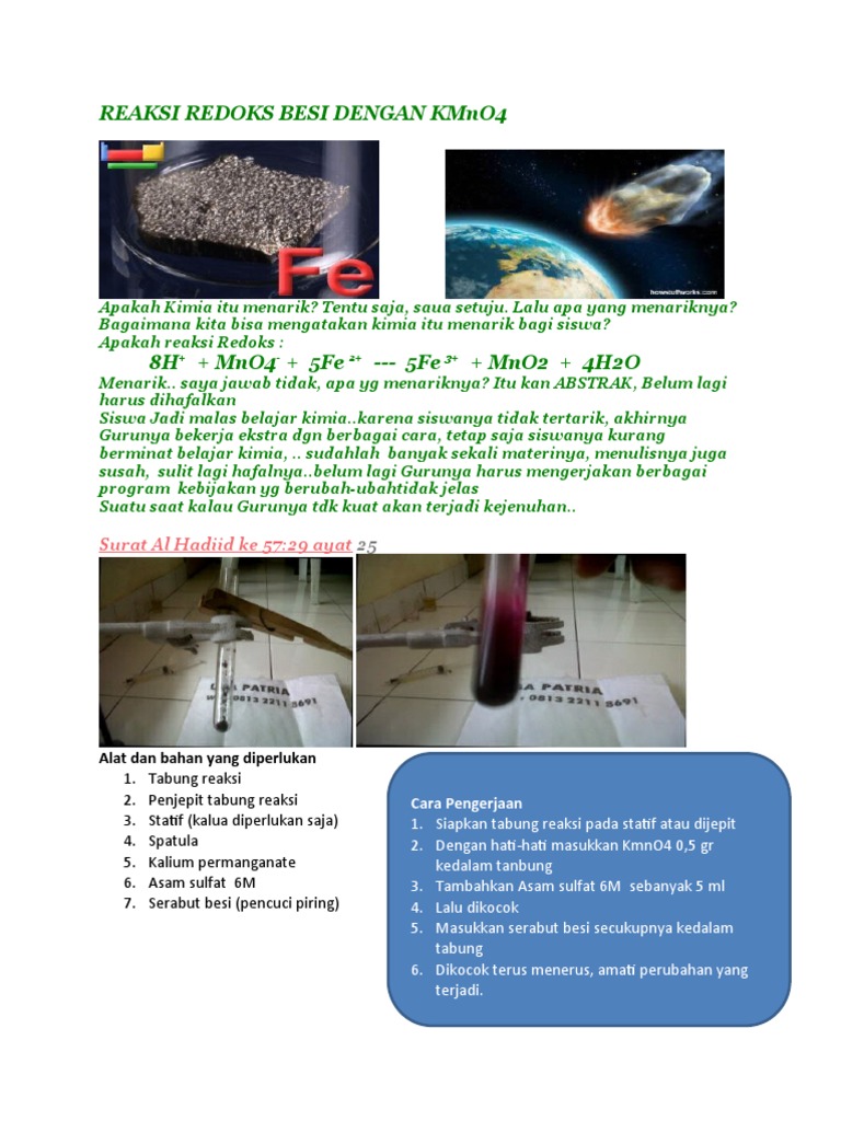 REAKSI REDOKS BESI+KMnO4 | PDF