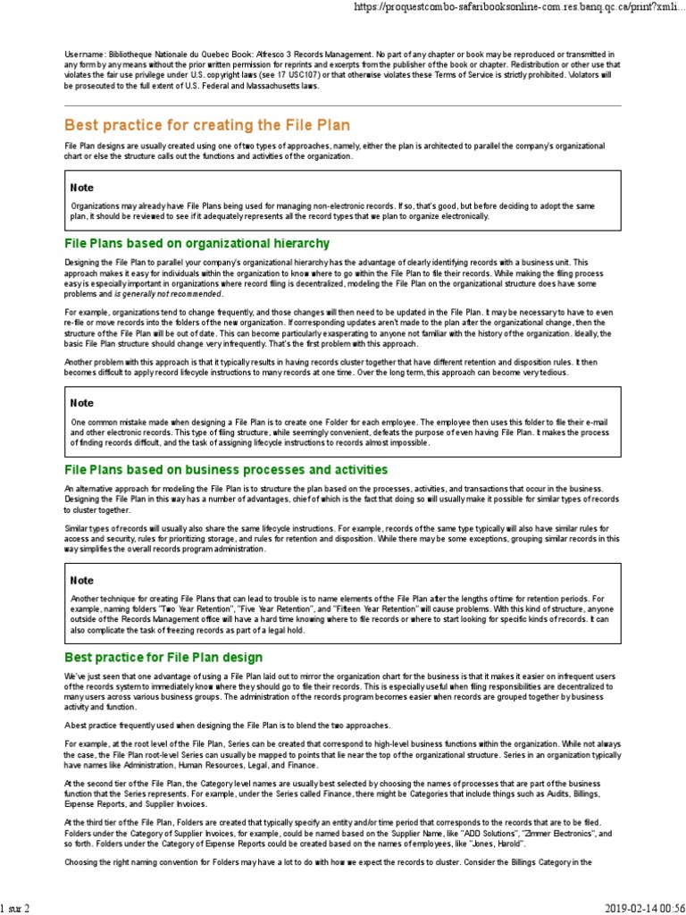 Best Practice For Creating The File Plan: File Plans Based On ...