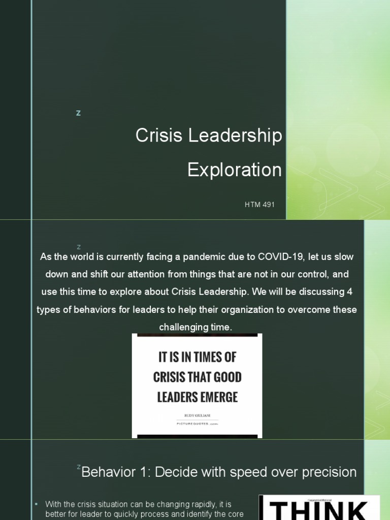 Crisis Leadership Pdf Leadership Behavior