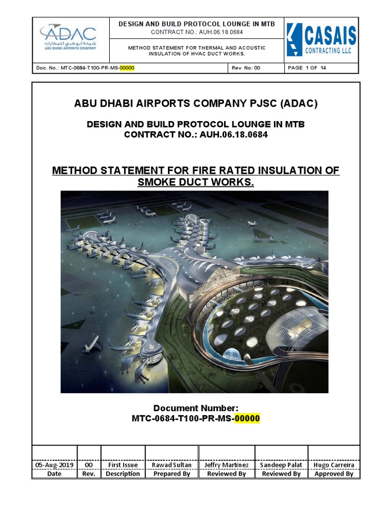 Fire Rated Duct Insulation Method Statement | PDF | Duct (Flow ...