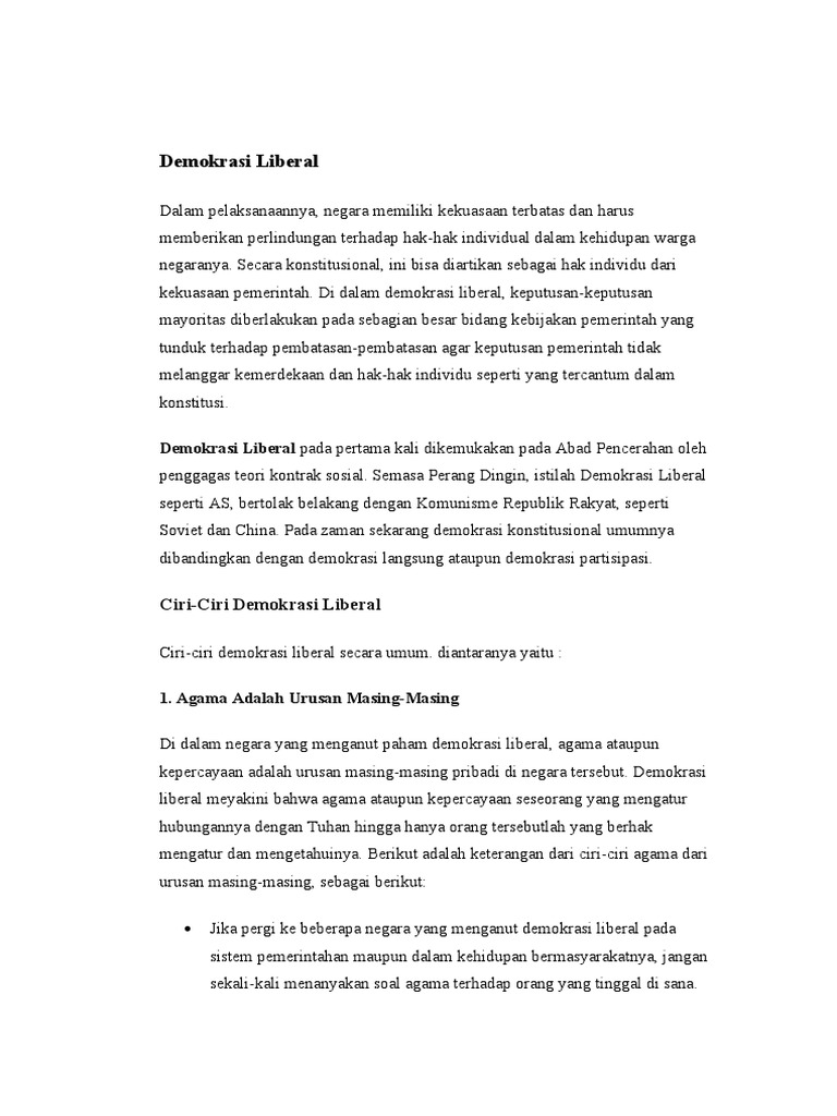 Ideologi dalam Demokrasi Liberal | PDF | Ilmu Sosial | Sejarah