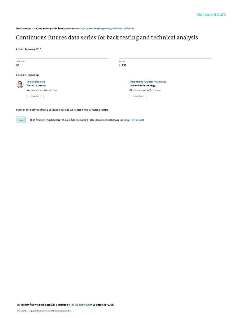 Continuous Futures Data Series For Back Testing and Technical Analysis ...