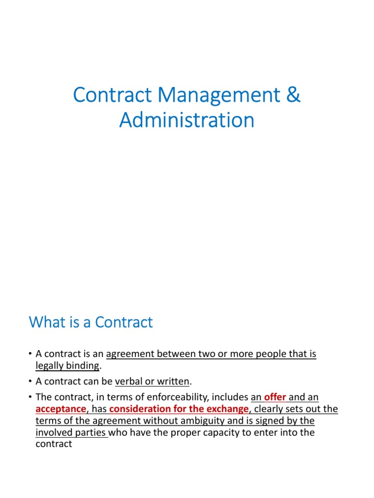 Contract Management & Administration | PDF | Procurement | Risk