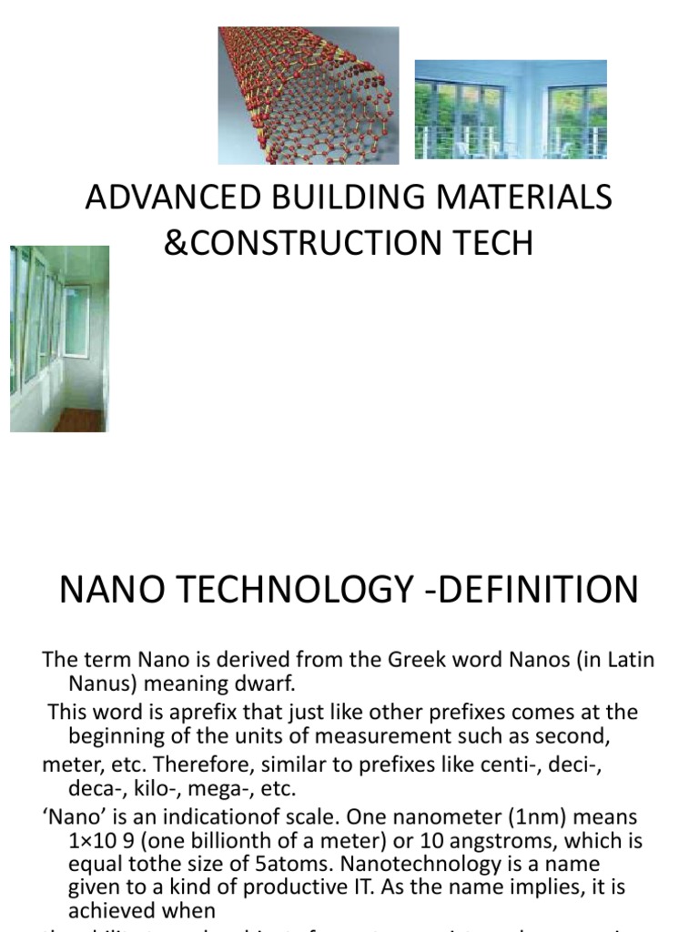 Nano Tech in Construction Industry | PDF | Nanotechnology | Thermal ...