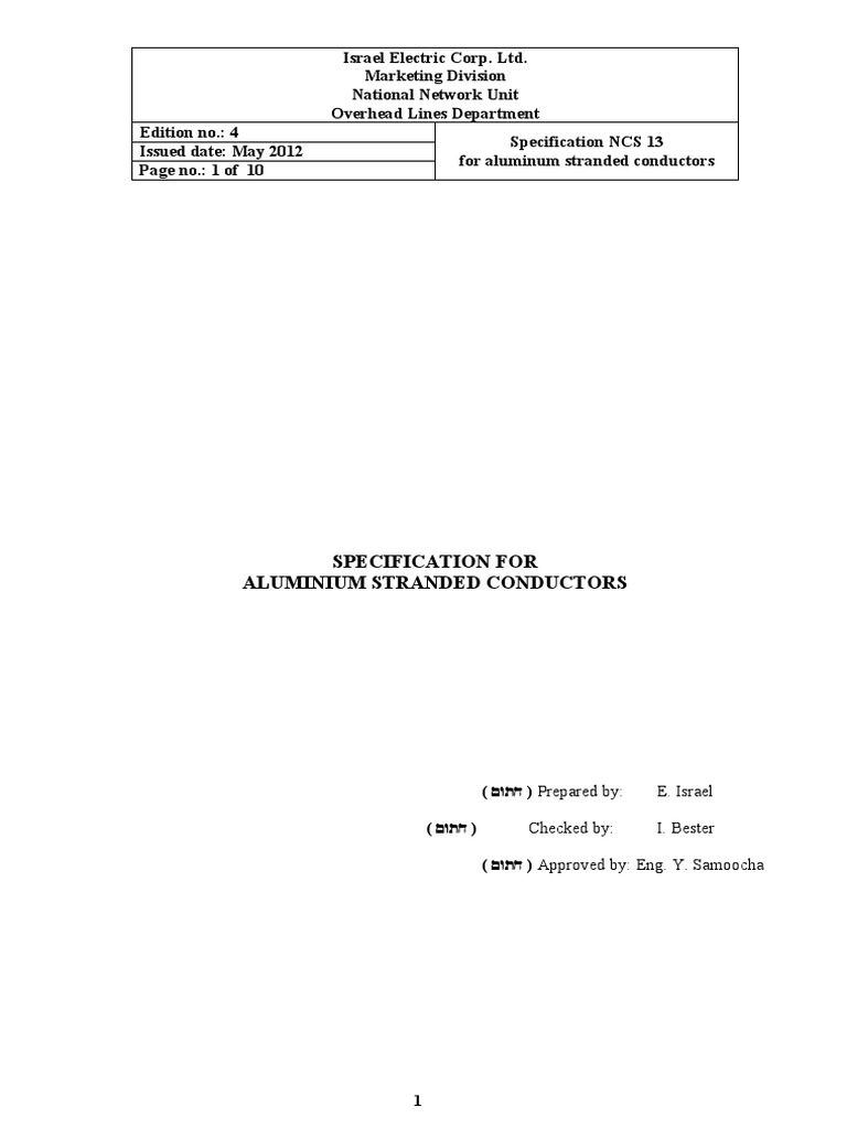 Spec Al Conductor | PDF | Electrical Conductor | Specification ...