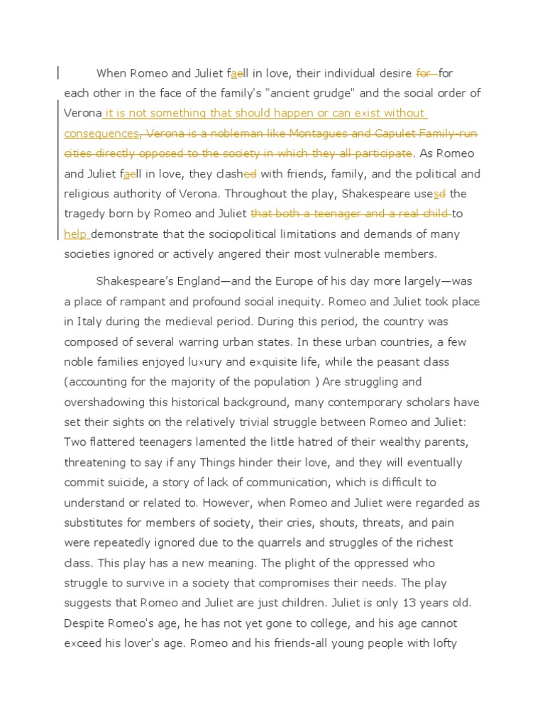 R&J Theme Individual Vs Society | PDF | Characters In Romeo And Juliet ...