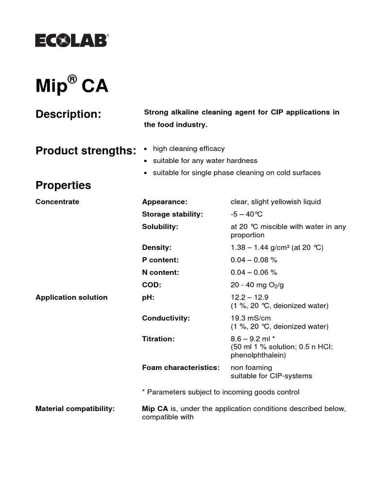 Mip CA | PDF | Purified Water | Titration