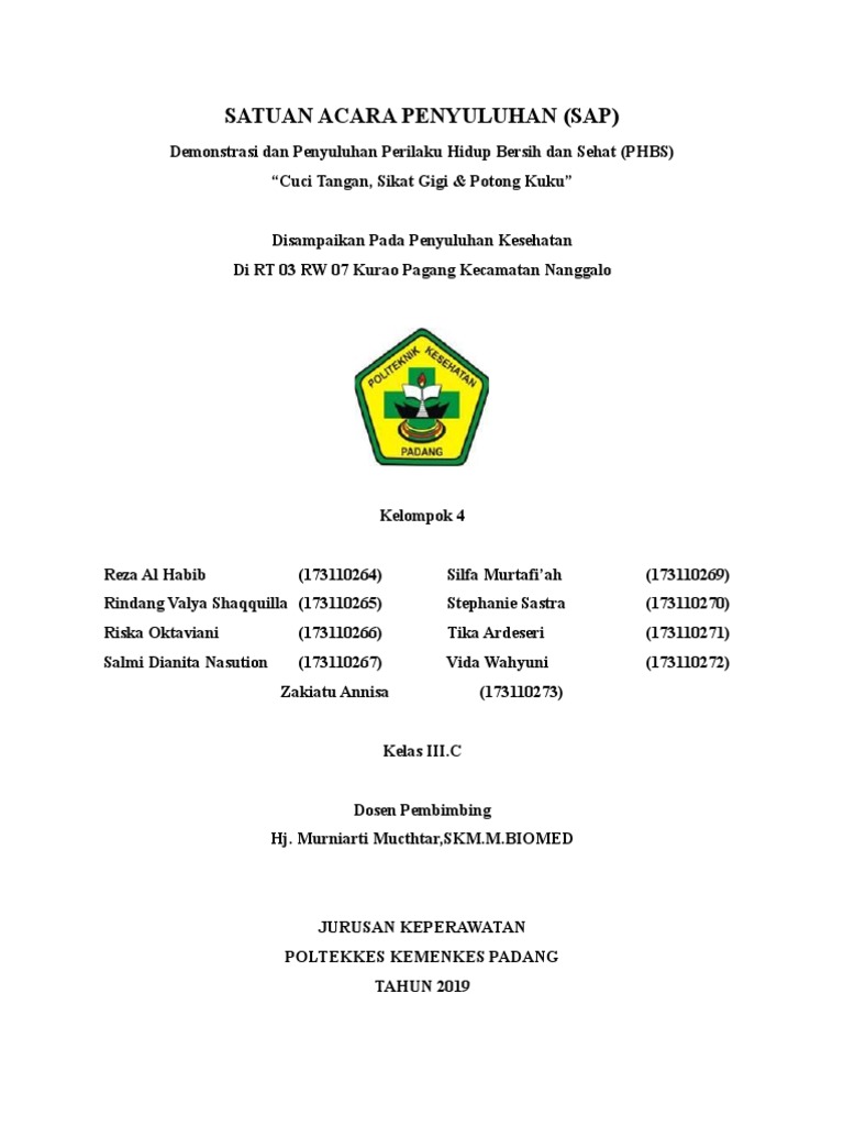 Sap PHBS Silfa | PDF | Kesehatan Holistik | Gaya Hidup