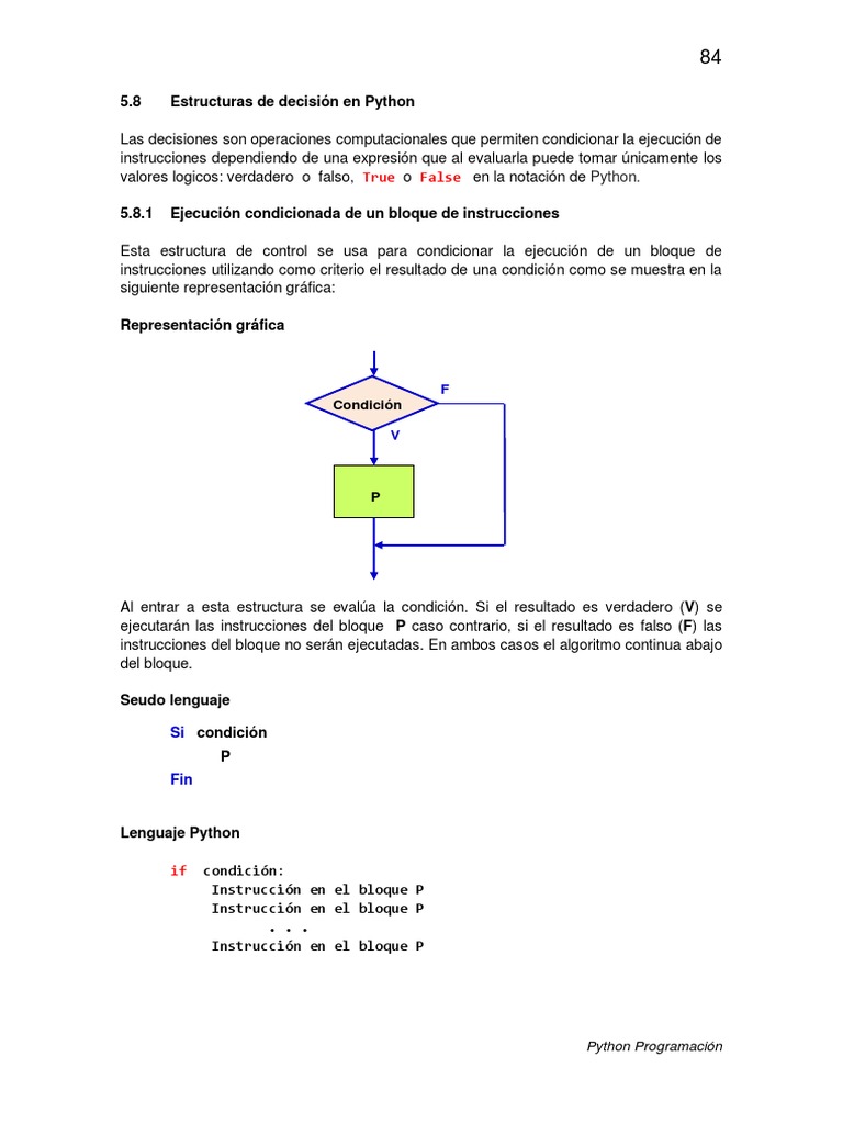 Python Programacion V3 Condicionales | PDF | Python (lenguaje de programación) | Flujo de control