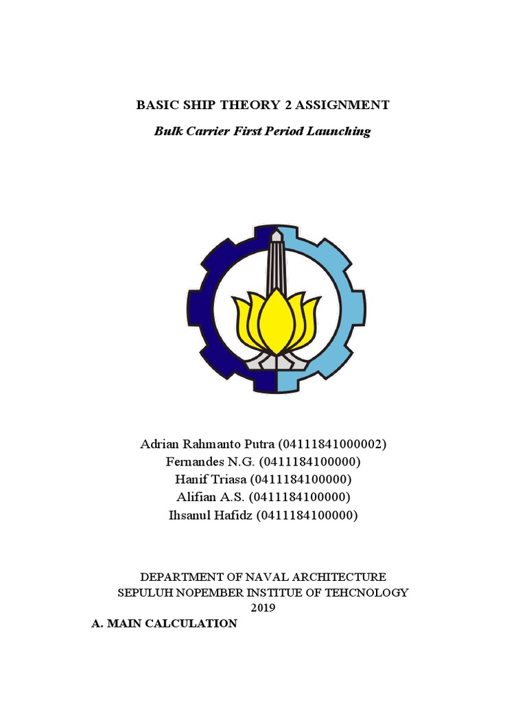 Basic Ship Theory 2 Assignment: Bulk Carrier First Period Launching | PDF | Ships | Mechanical ...