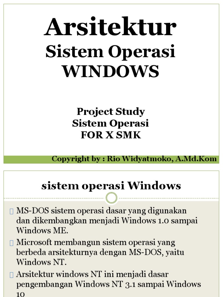Arsitektur Sistem Operasi WINDOWS | PDF | Seni | Komputer