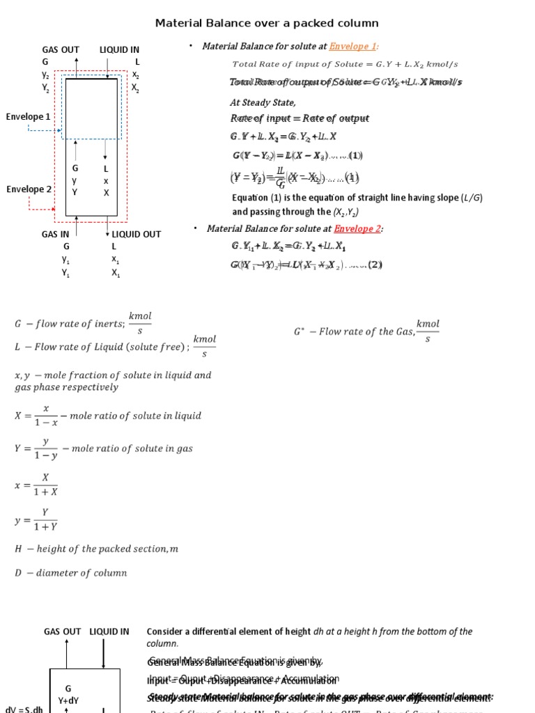 Packed Column - Material Balance | PDF | Continuum Mechanics ...