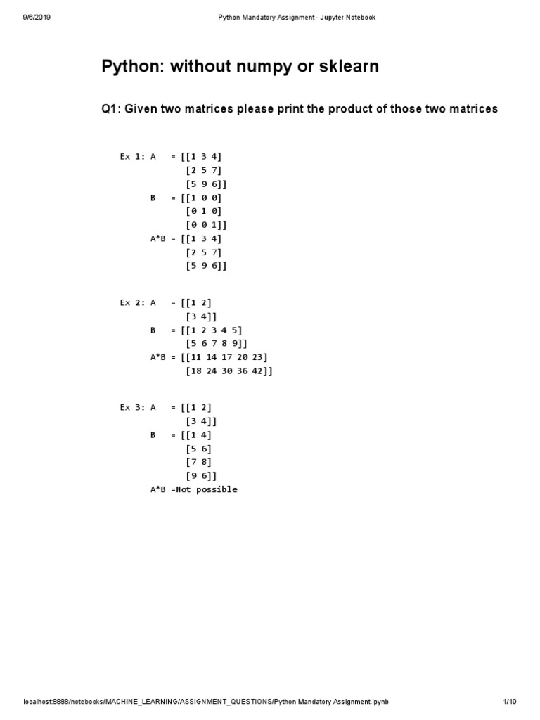 Python Code | PDF | Matrix (Mathematics) | Linear Algebra