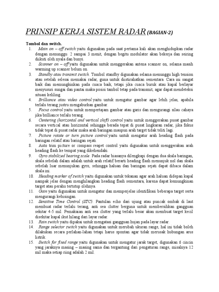 Prinsip Dasar Kerja Radar | PDF