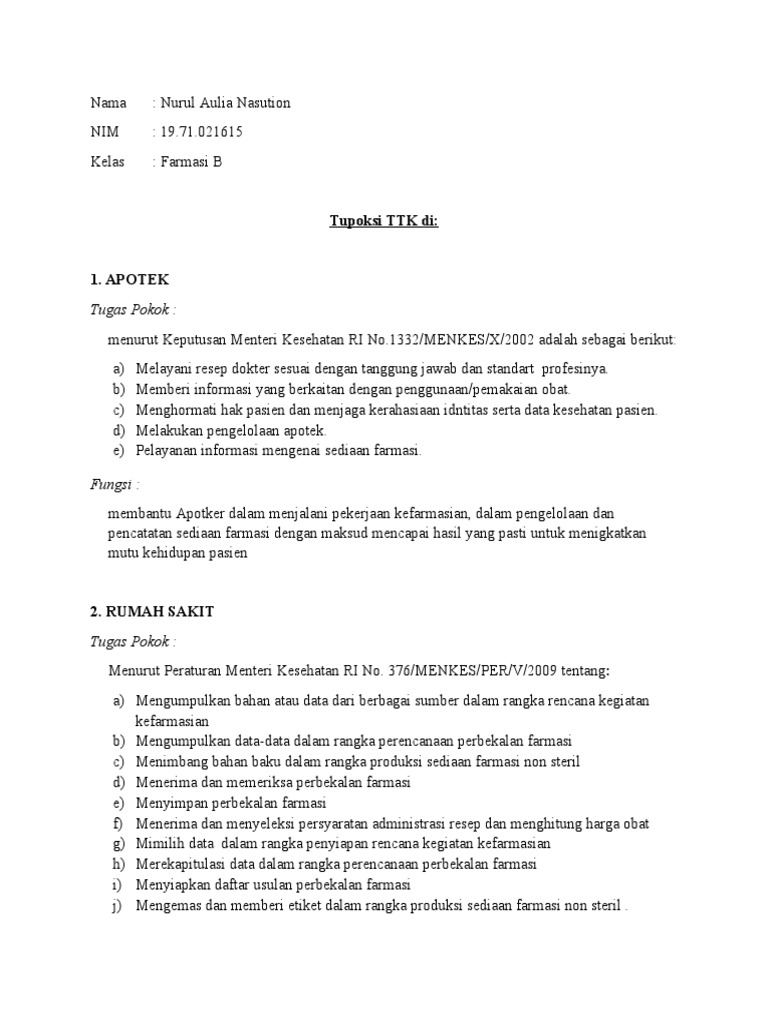 Tupoksi TTK Rev | PDF | Pengembangan Diri