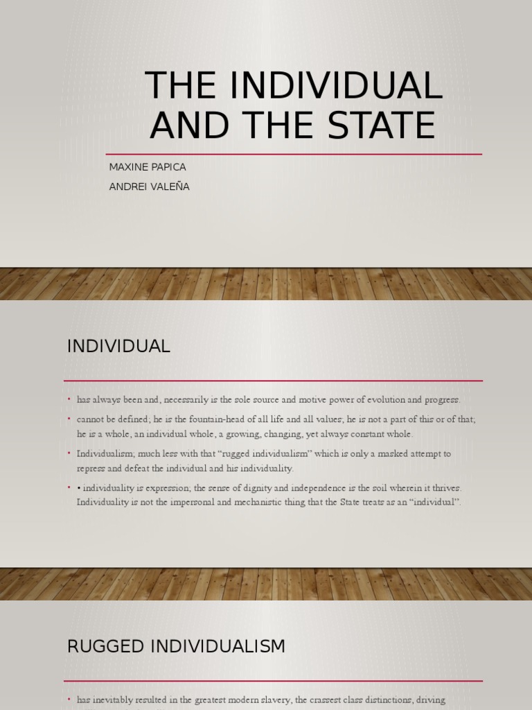 The Individual and The State: Maxine Papica Andrei Valeña | PDF ...