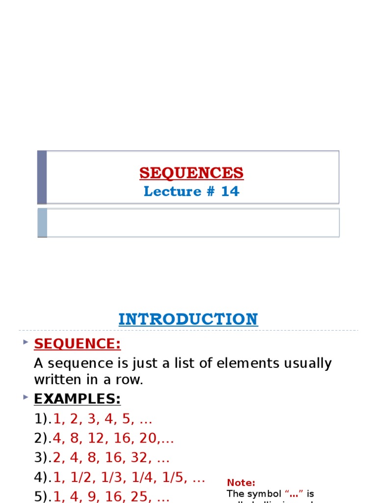 Lecture 14 | PDF | Sequence | Natural Number