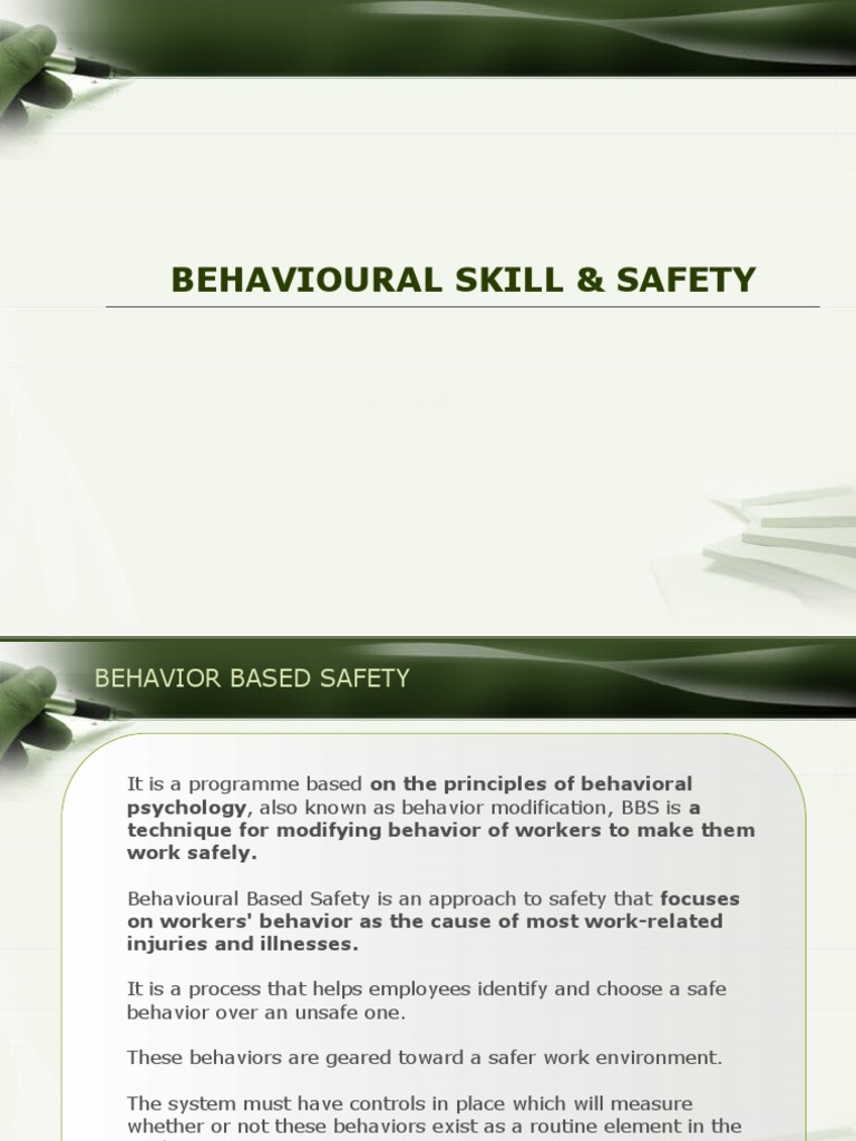 Presentation On-Behavioural Skill | PDF | Behavior | Safety