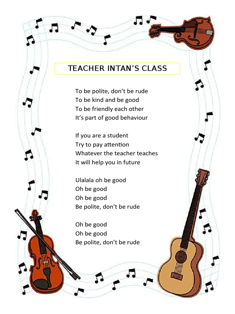 Class Rules Song | PDF
