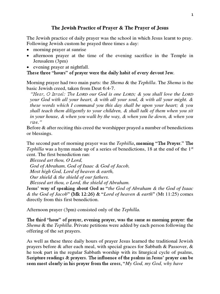 The Jewish Practice of Prayer | PDF | Shema Yisrael | Prayer