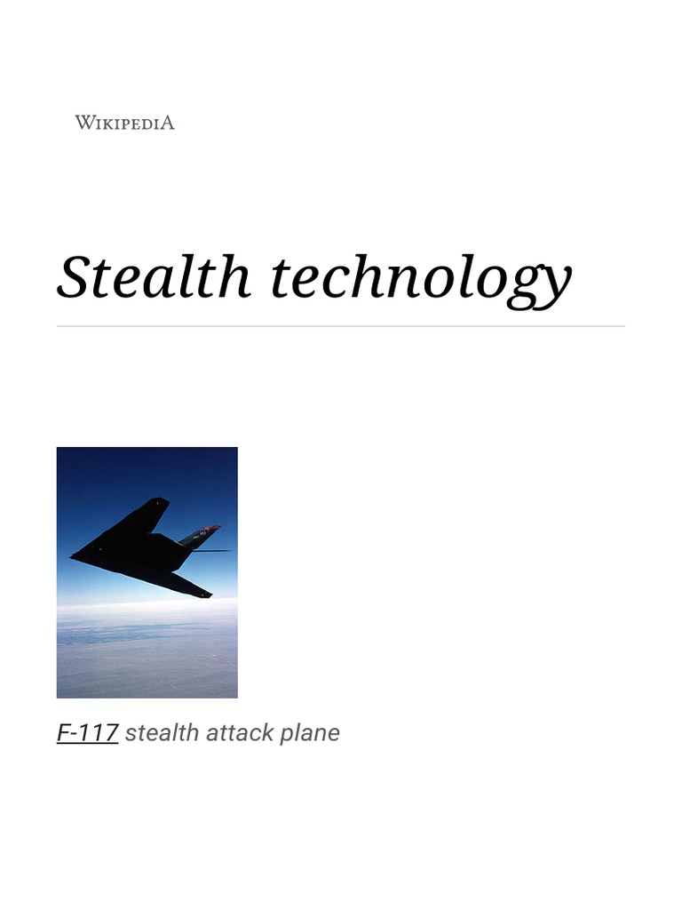 Stealth Technology - Wikipedia PDF | PDF | Aviation | Aircraft