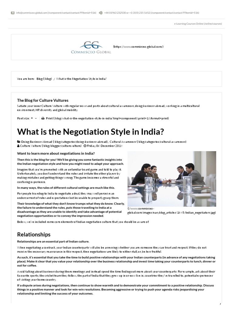 What Is The Negotiation Style in India | PDF | Negotiation | Blog