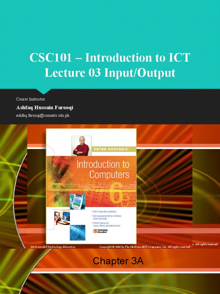 Lecture 03 Input & Output | PDF | Computer Monitor | Printer (Computing) Lecture 03 Input & Output | PDF | Computer Monitor | Printer (Computing)