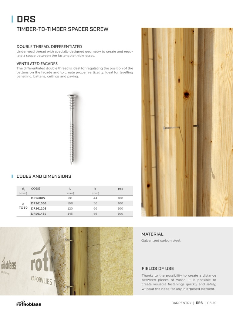 Timber-To-Timber Spacer Screw: Double Thread, Differentiated | PDF ...