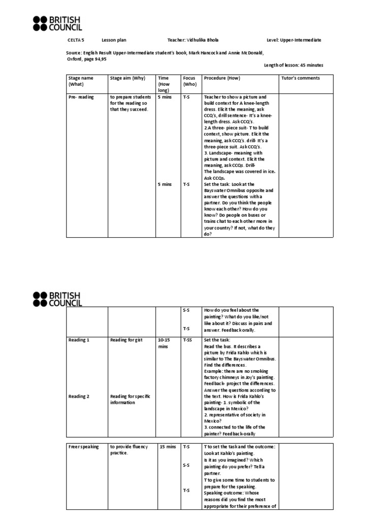 Procedure - Lesson Plan TP 7 | PDF | Cognitive Science | Cognition