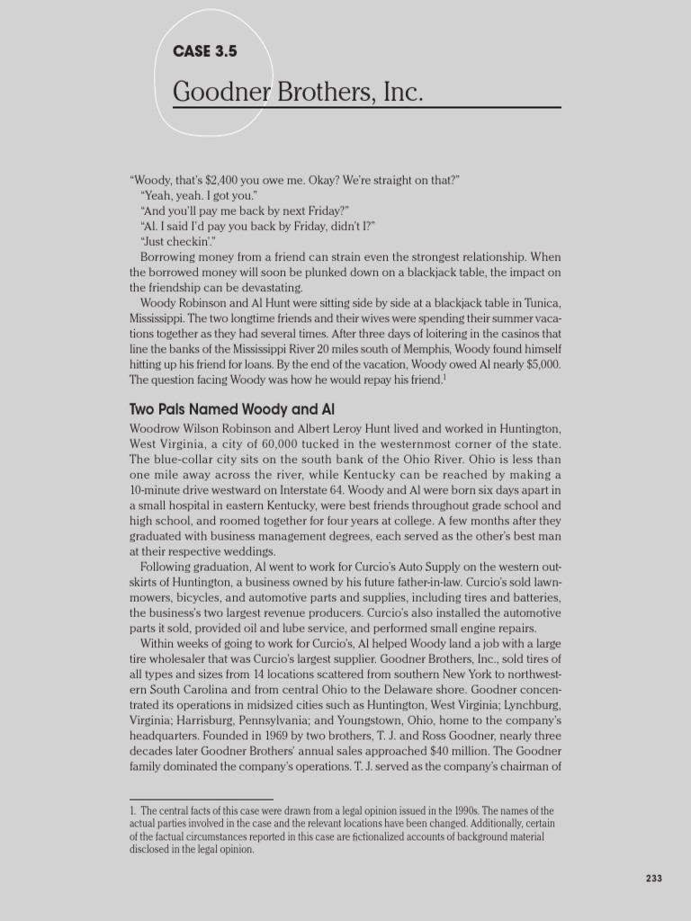 Goodner Brothers, Inc.: CASE 3.5 | PDF | Inventory | Retail