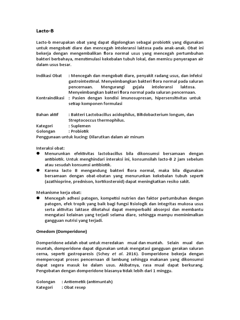 Lacto B Omedom | PDF | Kesehatan Holistik