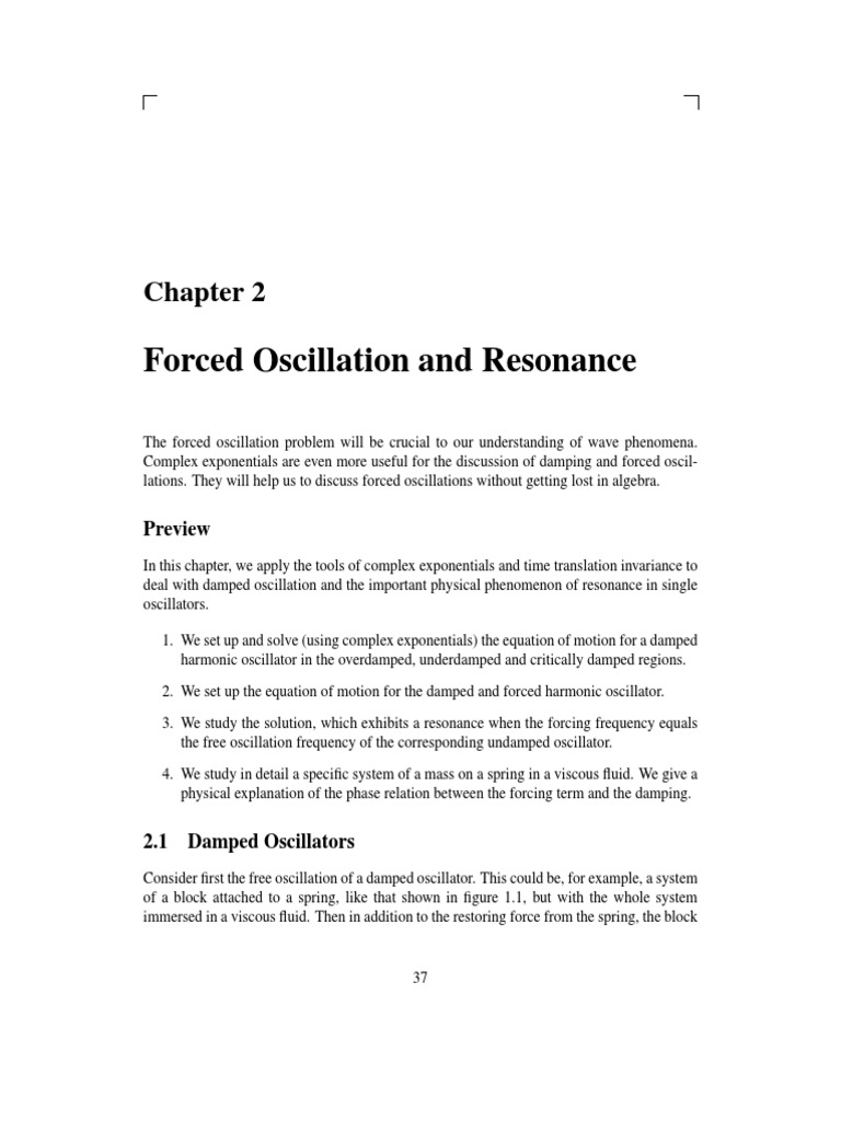 Forced Oscillation and Resonance: Preview | PDF | Resonance | Physics