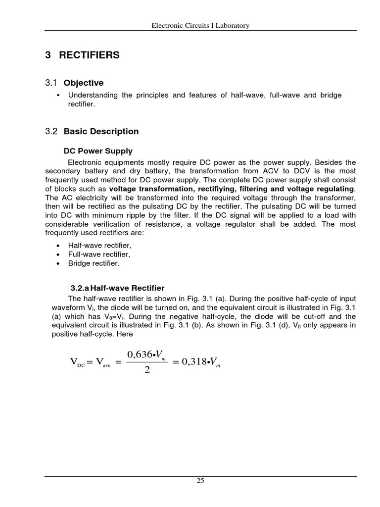 EE-425 Exp 3 PDF | PDF | Rectifier | Power Supply