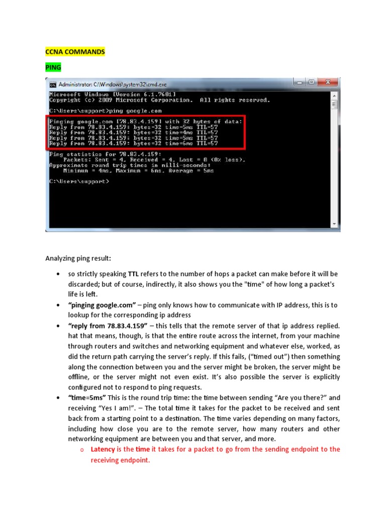 Ccna Commands | PDF | Ip Address | Internet Protocols