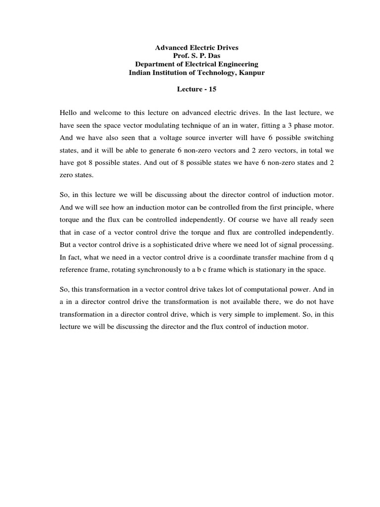 lec15ؤخىفقخم | PDF | Electromagnetic Induction | Electric Motor