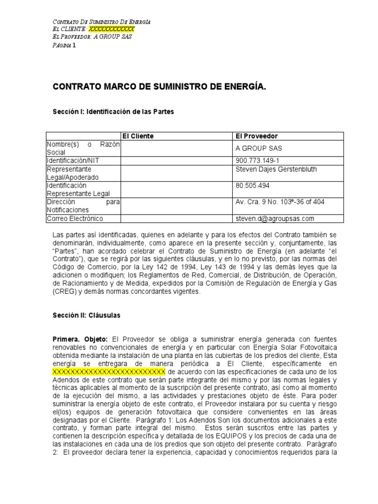 Minuta Contrato PPA Suministro de Energia | PDF | Arbitraje | Fotovoltaica