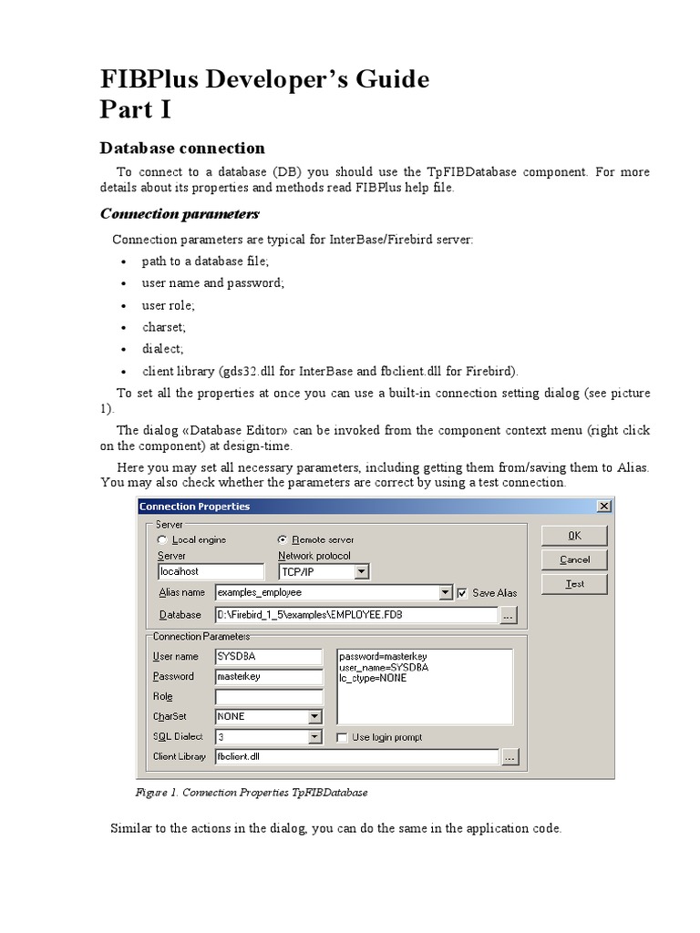 Configuring Database Connections and Metadata Caching in FIBPlus | PDF | Boolean Data Type ...