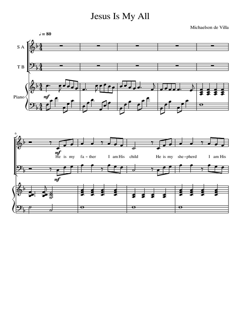 Jesus Is My All - Original SATB Christian Song | PDF