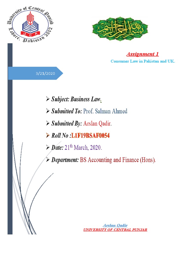 Business Law Assignment 1 | PDF | Consumer Protection | European Union Law