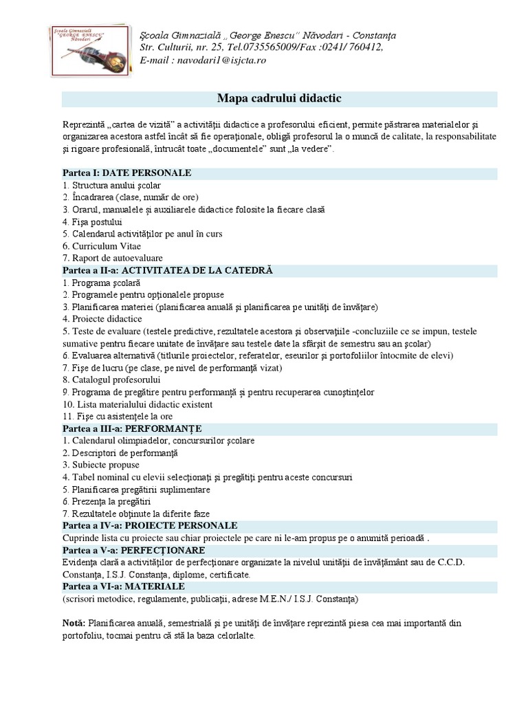 Mapa Cadrului Didactic | PDF