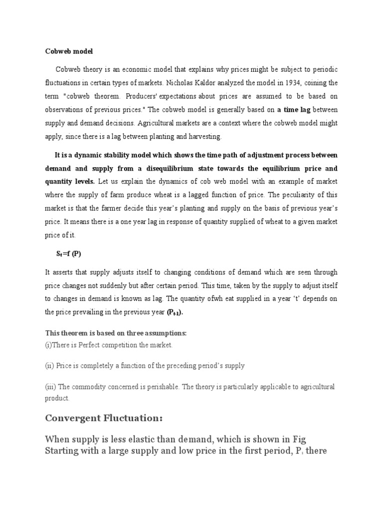 Cobweb Model | PDF | Economic Equilibrium | Microeconomics