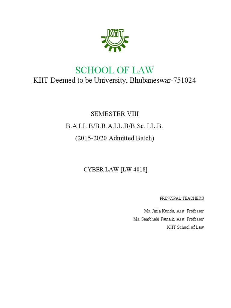 Cyber Law Syllabus | PDF | E Commerce | Cybercrime