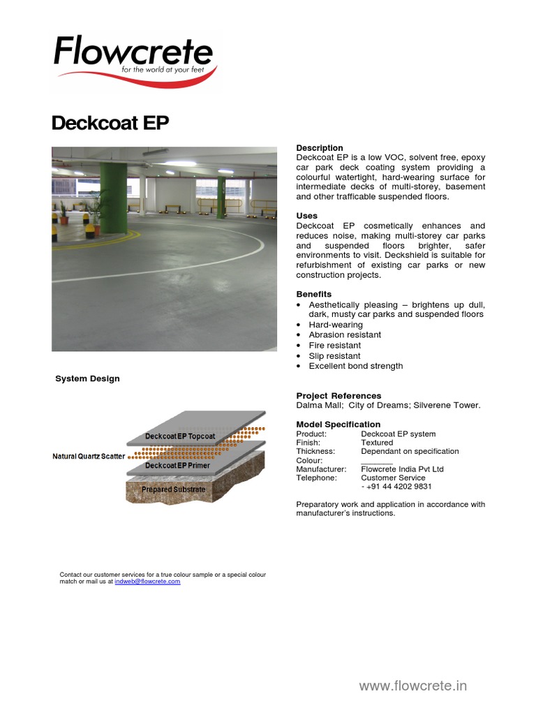 Flowcrete Deckcoat EP PDF | PDF | Concrete | Economic Sectors