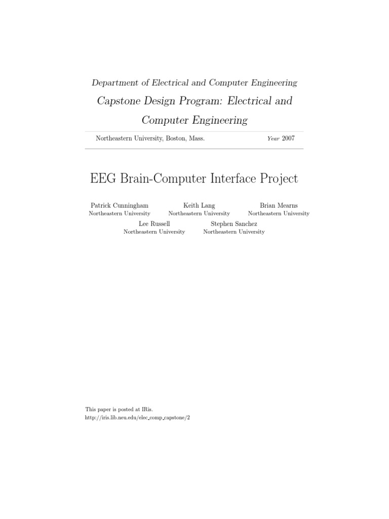 EEG Brain-Computer Interface Project: Capstone Design Program ...