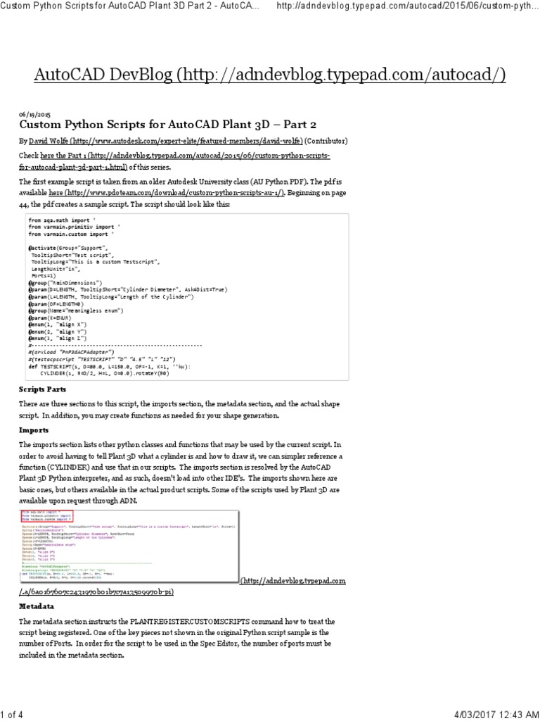 Custom Python Scripts For AutoCAD Plant 3D Part 2 - AutoCAD DevBlog ...